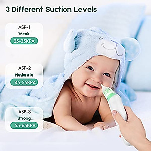 Electric Nasal Aspirator for Baby - Baby Nose Sucker, Booger Sucker for Babies Toddlers Infants Newborns Kids with 3 Suction Levels & Music & Light, Automatic Mucus Nose Cleaner Machine