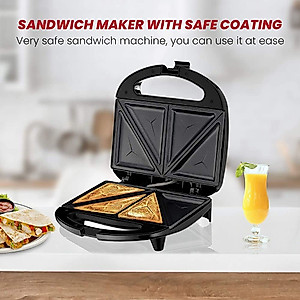 Lumme Sandwich Maker, Sandwich Toaster, Panini Press, Quesadilla Maker, Grilled Cheese, French Toast Press, Pizza Pockets Press, Indicator light, Omelet, White (White)