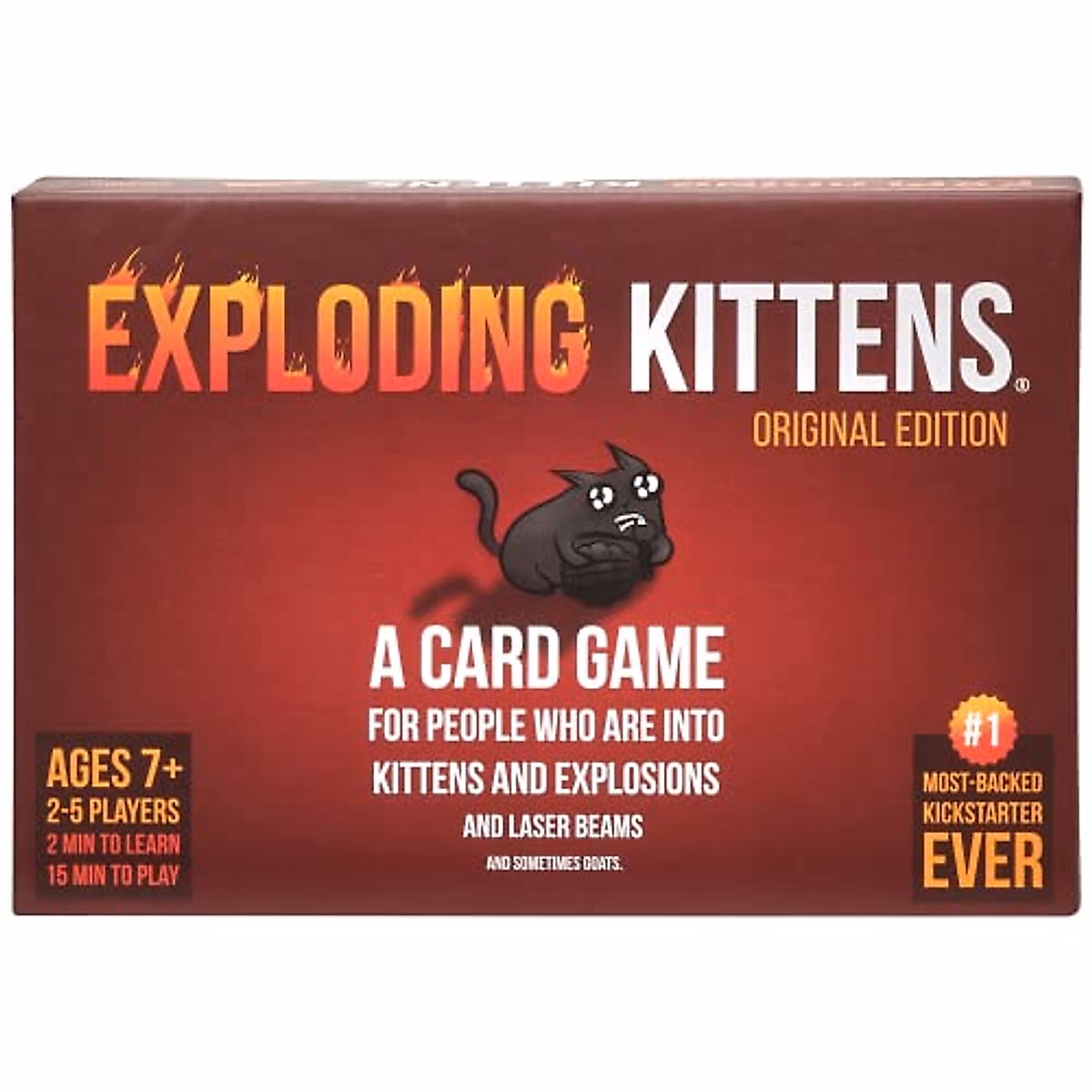 Exploding Kittens Card Game - Original Edition, Fun Family Games for Adults Teens & Kids - Fun Russian Roulette Card Games - 15 Min, Ages 7+, 2-5 Players