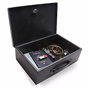 Honeywell Safes & Door Locks 6104 Fire Resistant Steel Security Safe Box with Key Lock, 0.17-Cubic Feet, Black