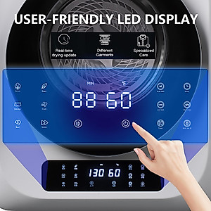 Compact Laundry Dryer,Portable Automatic Drying temperature system Dryer Machine,110v 850w for Small Spaces white