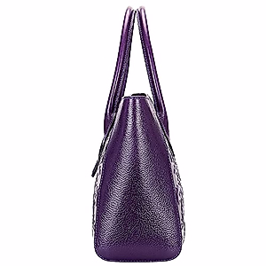 PIJUSHI Floral Handbags For Women Designer Handbag Top Handle Shoulder Bags For Ladies (91776 Purple)