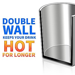 luvtree Insulated Stainless Steel Coffee Beer Mug/Double-Wall Camping Travel Coffee Stainless Steel Cup/Double Wall Vacuum Travel Metal Hot Mug/Tumbler Mug/Shatterproof Cup.500ml,1Piece