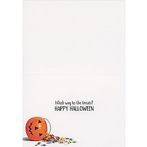 Avanti Press Two Puppies Carrying Broom Stick and Candy Bucket Cute Dog Halloween Card