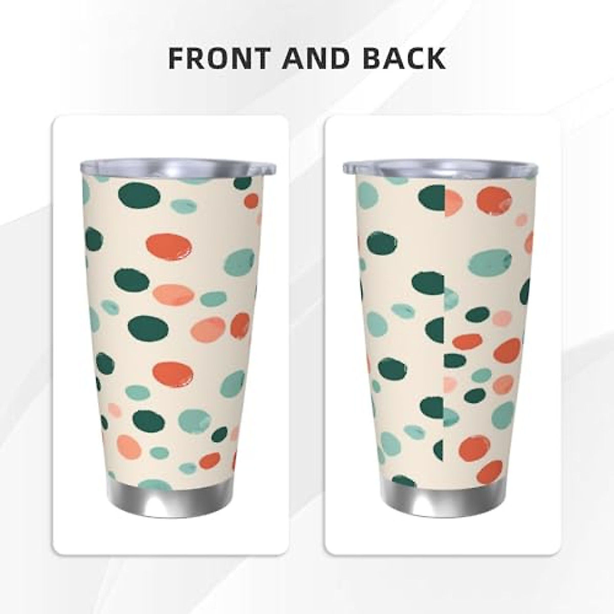 AYCZN Polka Dots 20 OZ Tumbler Stainless Steel Travel Coffee Mug, Colorful Insulated Water Bottle with Lid Leakproof Thermal Cup