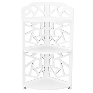 Alvinlite 3 Tier Shower Caddy Organizer Shelf, White Corner Standing for Bathroom Accessories 18.5inch Height Plastic Shower Rack Stands Floor Corner Shelf for Inside Bathtub