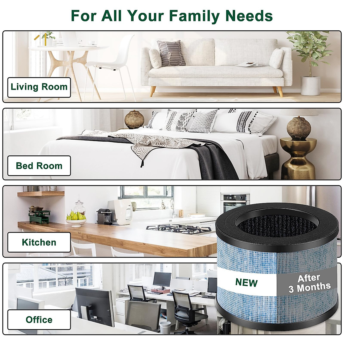 Katerelis 4 Pack MK01 MK06 TZ-K1 Replacement Filter Compatible with AROEVE MK01 MK06 MG01JH, ToLife TZ-K1 and Kloudi DH-JH01, POMORON MJ001H, Elechomes EPI081/EP1081, and Intelabe EPI080/EP1080