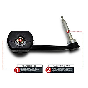 9mm TSA Approved Hard Lockable Gun Case for Pistol Revolver and Handgun | 12.3” inches x 10.5” Airline Compliant Locking & TSA Approved Protective Rubber Sleeve & Cut-Resistant MonoShaft Tactical Gun