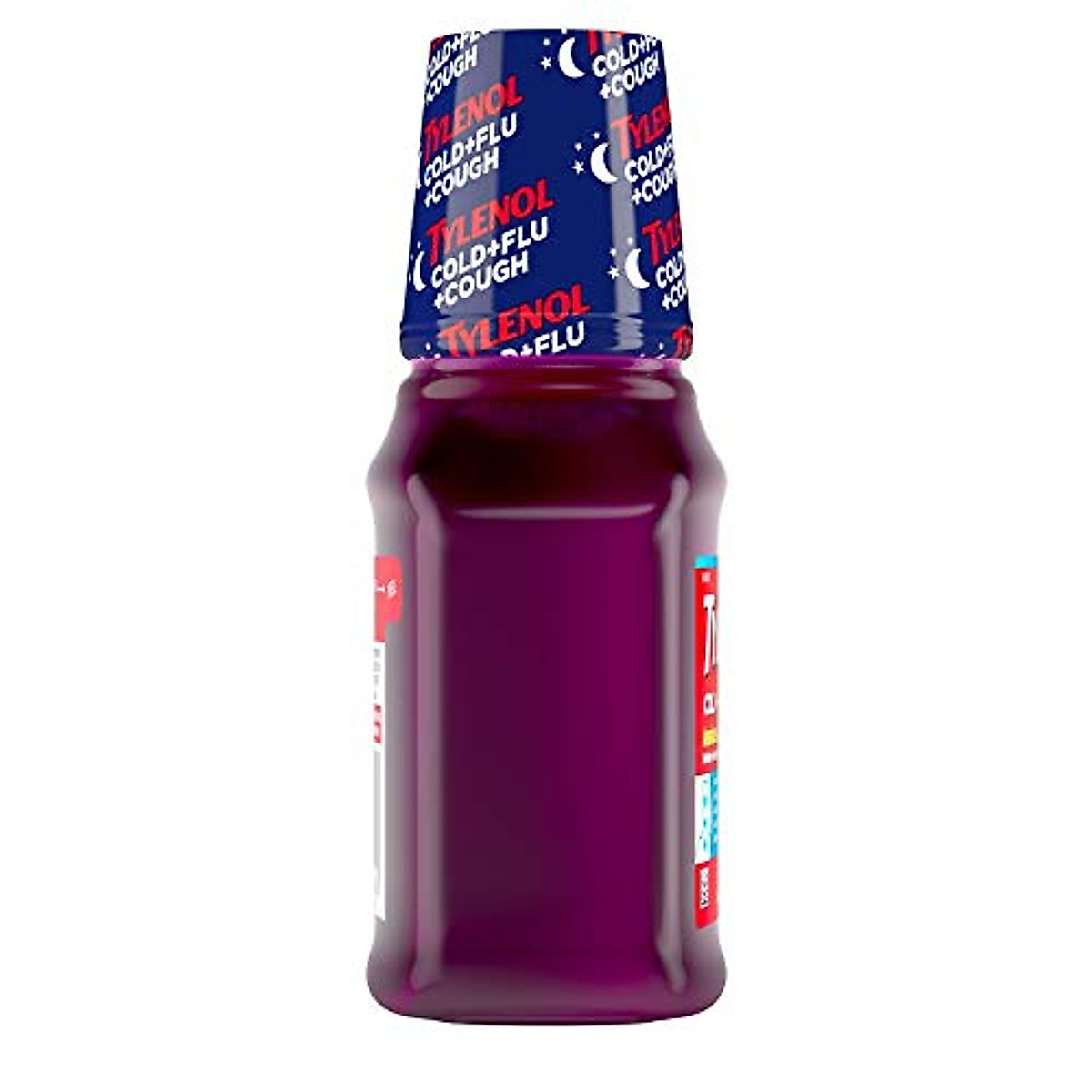 Tylenol Cold + Flu + Cough Night Liquid Medicine with Acetaminophen, Wild Berry, Grabe, 8 Fl Oz