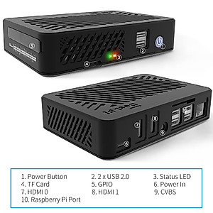 GeeekPi DeskPi Lite for Raspberry Pi 4, Pi 4 Case with Power Button/Heatsink with PWM Fan,32GB Card,QC3.0 Power Supply for Raspberry Pi 4B