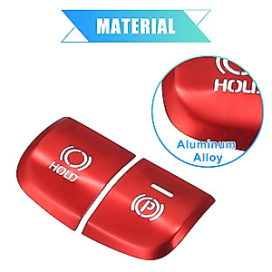 X AUTOHAUX 1 Set Car Electronic P Gear Brake Button Decoration Stickers Center Console Handbrake Parking Brake Sticker Decal for Toyota Supra GR 2018-2022 Red