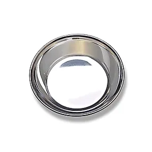 Van Ness Pets Whisker-Friendly Stainless Steel Cat Bowl, Wide Saucer Style Dish, 8 OZ, Natural