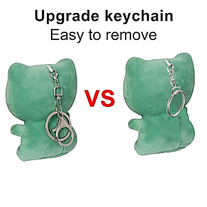 Anboor 2 Pack Small Stuffed Animals 4.3 Inch Frog Plush Animal Toy with Keychain Award Goodie Bag Fillers Animal Themed Party Favors Kindergarten Classroom for Students Stocking Stuffers Ideas