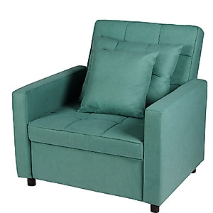 Polar Aurora Sofa Bed Chair 3-in-1 Convertible Chair Bed, Lounger Sleeper Chair, Single Recliner for Small Space with Adjustable Backrest (Green)