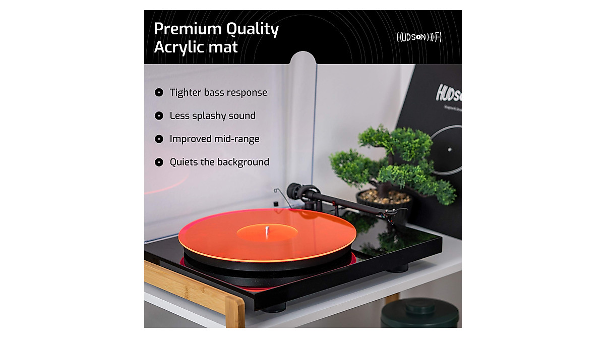Acrylic Turntable Mat 11.75" RedLit Vinyl Record Precision Acrylic Platter