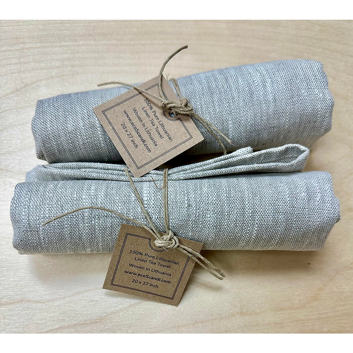 Trendy Tripper 100% Pure Lithuanian Linen Tea Towel Natural White Melange 20” x 27” (Natural White Melange, 1)