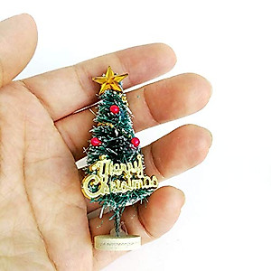 SXFSE Dollhouse Decoration Accessories, 1:12/1:6 Toy House Miniature Scene Model Mini Christmas Tree for DIY Fairy Garden Dollhouse Decoration Pretend Toys (Green)