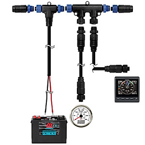 NMEA 2000 Starter Kit to Process NEMA 2K Network for Lowrance Simrad Garmin,Marine Grade NMEA 2000 Backbone Cables Drop Cables Tees Terminators