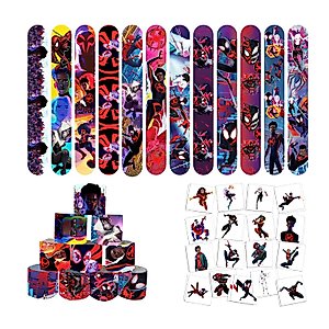 delaimastor 70 PCS Party Favors, Slap Bracelet and Stickers for Kids Themed Birthday Party Baby Shower Decorations
