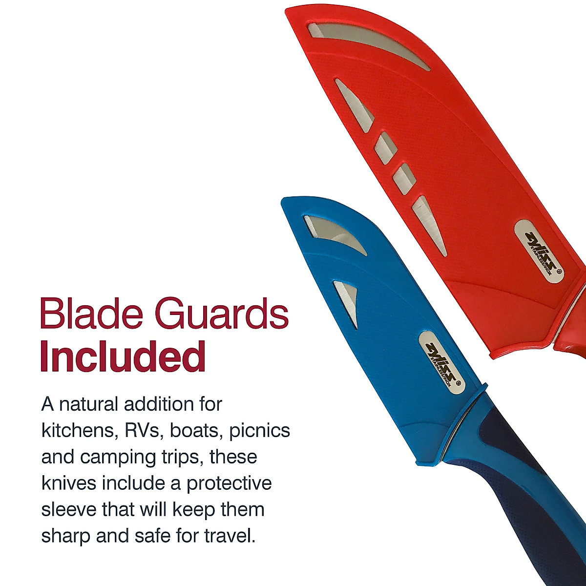 ZYLISS 2 Piece Santoku Knife Set with Sheath Covers, Stainless Steel