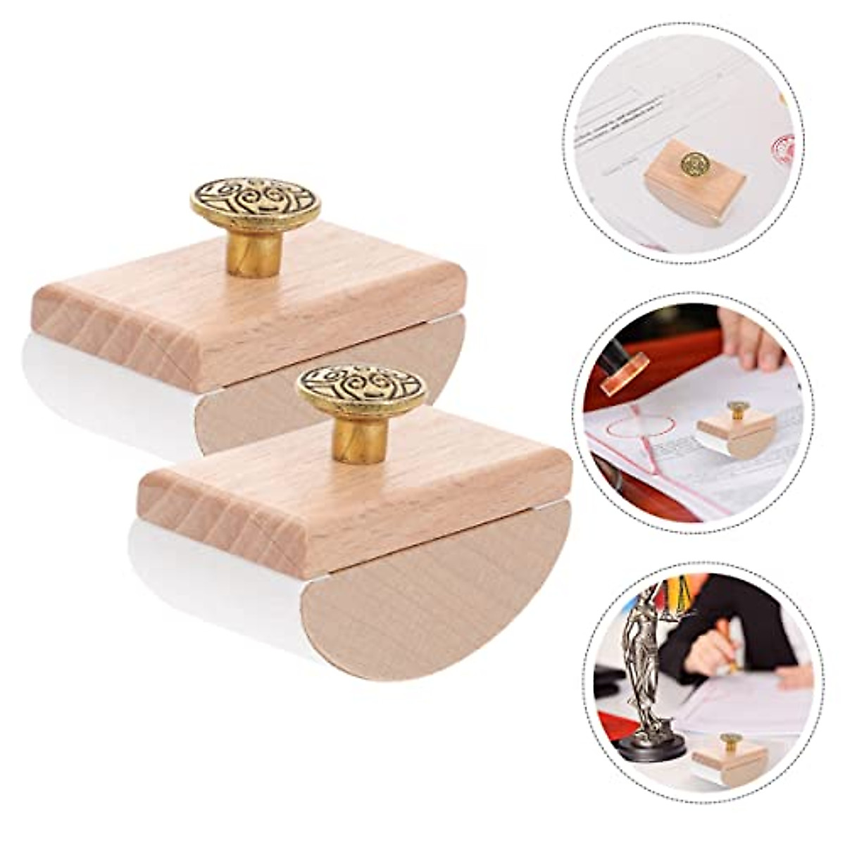 STOBOK 2pcs Ink Absorber Antique Desk Wooden Desk Office Stamps Desk Blotter Antique Ink Blotter Wood Ink Blotter Ink Absorption Tools Ink Seal Stamp Portable Ink Blotter Swing Notepad