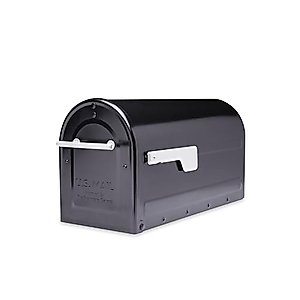 Architectural Mailboxes 7900-7B-SR-10 Boulder Postmount Mailbox, Large, Black