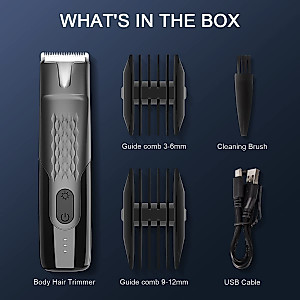 Groin Hair Trimmer for Men,Electric Ball Trimmer/Shaver with Led Light,Replaceable Ceramic Blade Heads,PX7 Waterproof Grooming Kit,1.5Hours Runtime