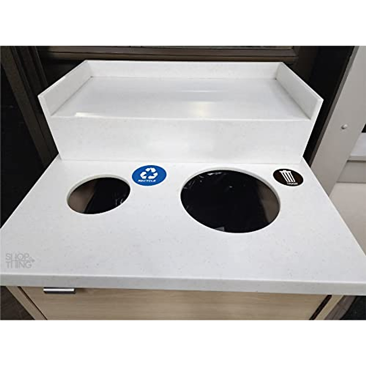 Recycle Sticker Trash Can Decal - Large Recycling Vinyl - 4 Pack (Black,Blue & Green) | ST - 019 (Size 5 Inches)