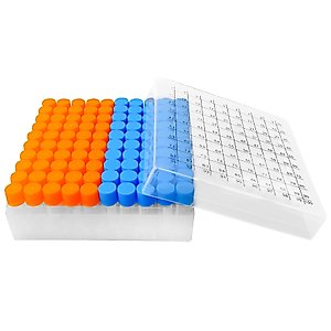 100Pcs 2ml Cryo Tubes Plastic Small Vials with Screw Caps Graduated Plastic Cryovial Cryogenic Vial Tubes, PP Material, Free from DNase, RNase, Human DNA
