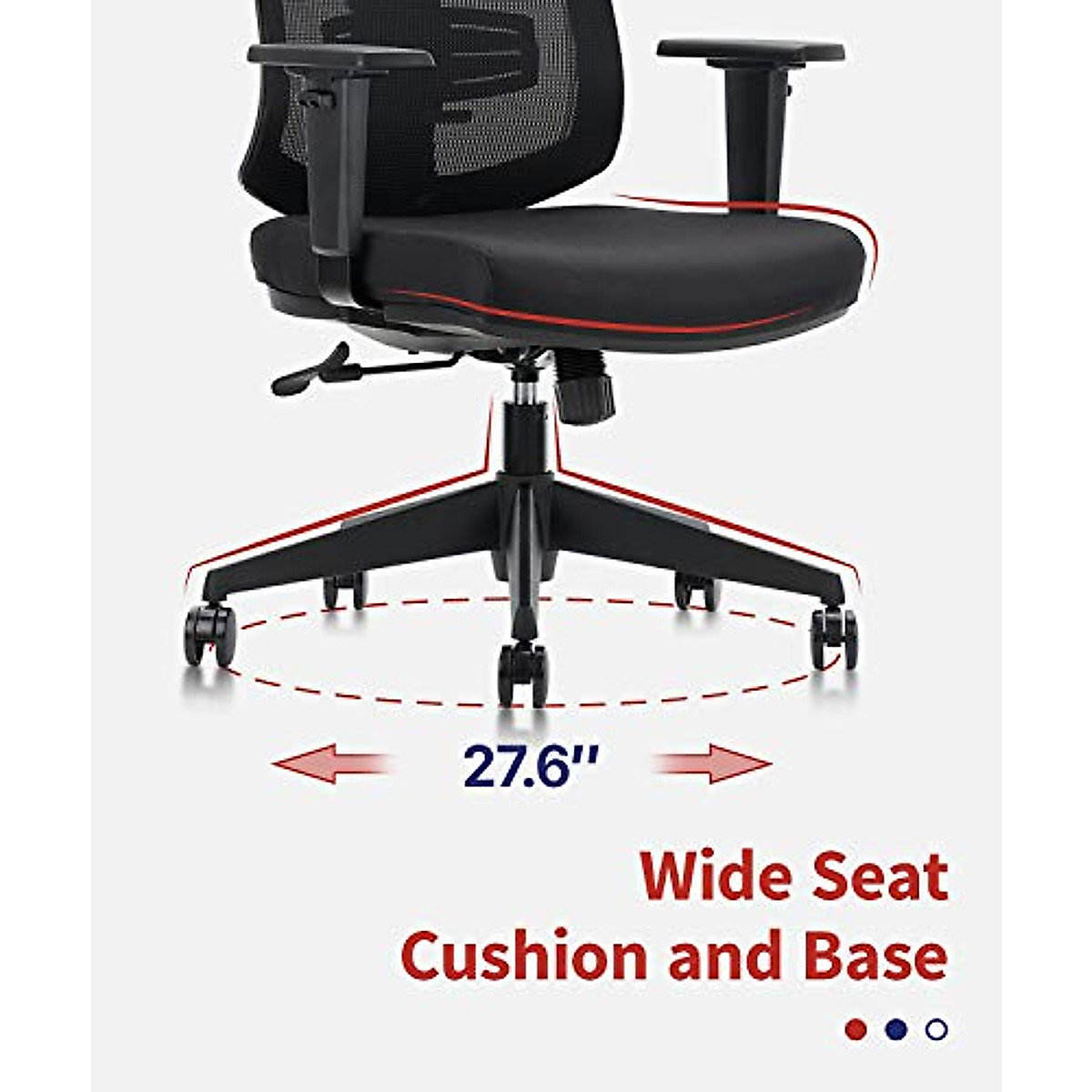 CLATINA Ergonomic High Mesh Swivel Executive Chair with Adjustable Height Head Arm Rest Lumbar Support and Upholstered Back for Home Office