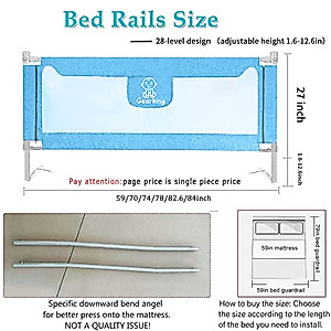 melafa365 Bed Rails for Toddlers,Upgrade Baby Bed Rail Guard Height Adjustable Specially Designed for Twin, Full, Queen, King Size