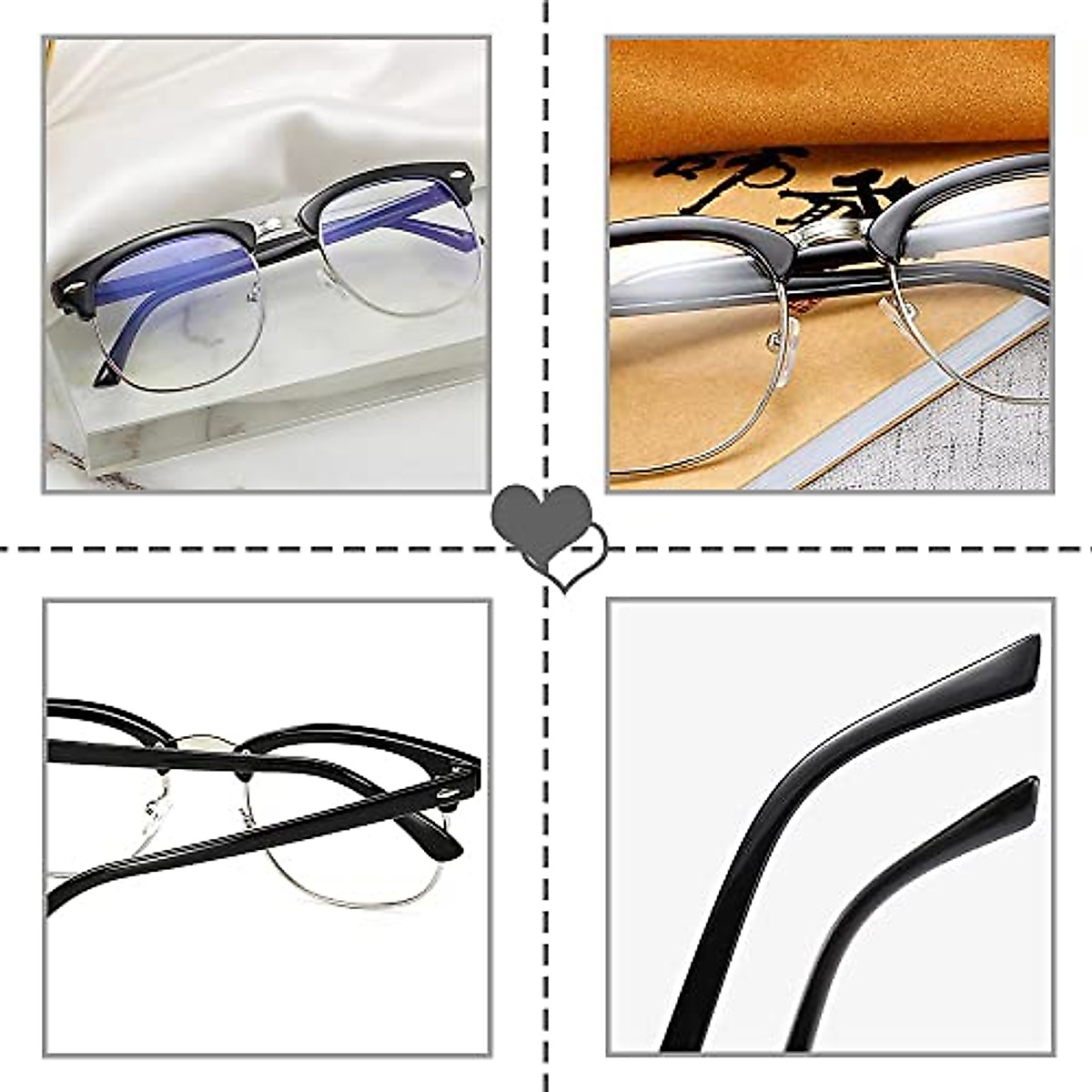 BAIWANLCH Blue Light Glasses for Women Blocking Blue Light Glasses Men Clear Lens Vintage Metal Frame Retro Eyeglasses Anti Glare Glasses for Work, Playing Games, Playing Computer Glasses Men