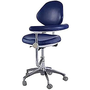 BoNew Dental Stool Assistant Stool Dental Assistant Chair with Armrest PU Leather Height Adjustable