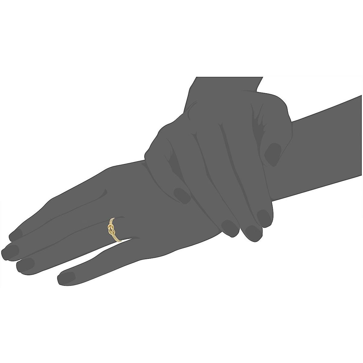 Kooljewelry 14k Yellow Gold High Polish Love Knot Ring (size 7)