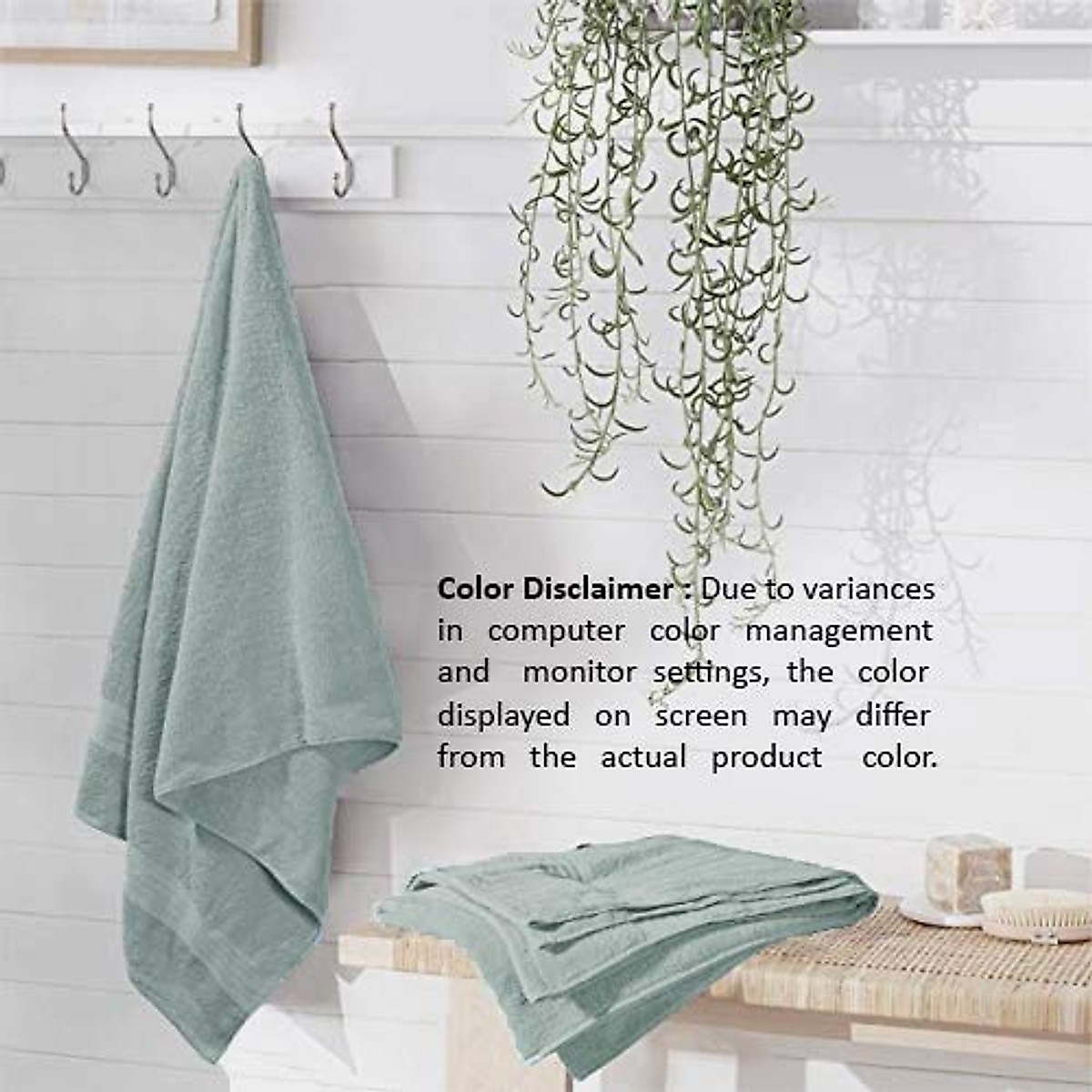 GLAMBURG Premium Cotton 4 Pack Bath Towel Set - 100% Pure Cotton - 4 Bath Towels 27x54 - Ideal for Everyday use - Ultra Soft & Highly Absorbent - Jade