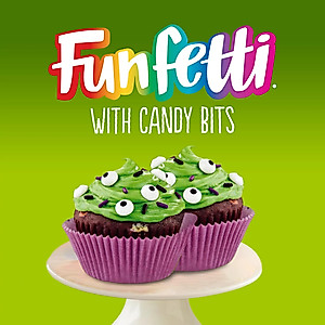 Pillsbury Funfetti Slime Cake Mix with Candy Bits, 15.25 oz Box (Pack of 2) with By The Cup Spatula Knife