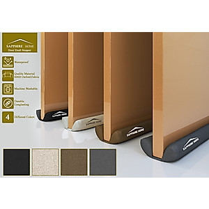 Sapphire Home Under Door Draft Stopper, 30 to 36 Inch Adjustable Waterproof Double Draft Blocker (Brown)