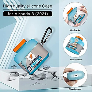 Cartoon Sport Water Case for AirPods 3 Case (2021), 6in1 Accessories Set Protective Cover for Air pods 3, Cute Food Design Silicone Case for AirPods 3rd Generation Case for Boys Men (Blue Sport Water)