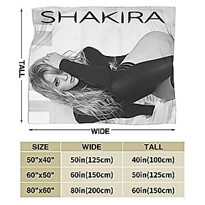 Shakira Ultra-Soft and Washable Fleece Blanket Flannel Throw Blanket Micro Fleece Blanket Air Conditioning Blanket Universal Travel Blanket Sofa Blanket Four Seasons Blanket 50"x40"
