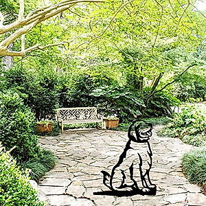 Adorable Dog Stake Decoration Yard Garden Outdoor Metal Art Dog Silhouette Decoration Steel Dogs Statue Adorable Ornament Gift (Golden Retriever)