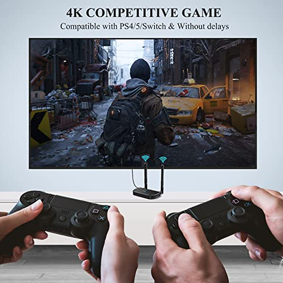 Wireless HDMI Transmitter and Receiver Kit,4K HD,5G Transmission Speed,High Definition Video Audio Expansor/Allocationer/Converter/Phone,PC,Laptop Computer to Meeting,Game,Home Theater Television