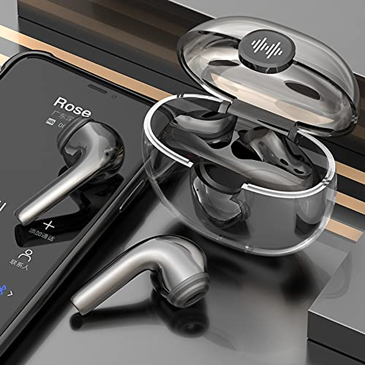 Wireless earbuds Ear buds wireless bluetooth earbuds,Bluetooth earbuds with Microphone ,Headphones for women,Stylish and compact,Sport Earbud for iPhone and Android Black wireless headphones for tv
