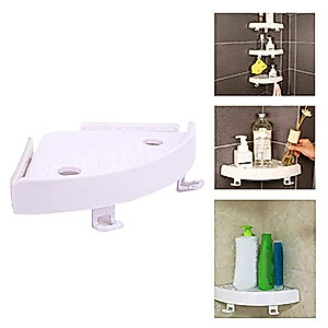 White Triangular Shower Shelf, Bathroom Shelf, Dust‑Proof Hotel For Home Bathroom Laundry