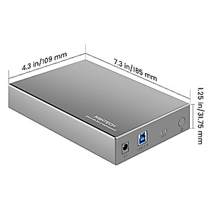 Hard Drive Enclosure RSHTECH USB 3.0 to SATA Aluminum External Hard Drive Dock Case for 3.5 inch HDD SSD up to 16TB Drives, Support UASP (RSH-339)