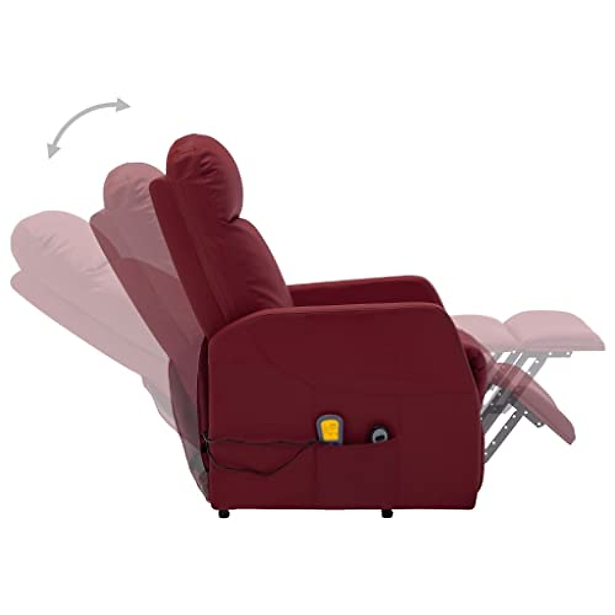 AJSEOYBS Massage Recliner,Chair Adjustable Home Theater Seating,Single Recliner Sofa Chair,Stand-up Massage Recliner Wine Red Faux Leather