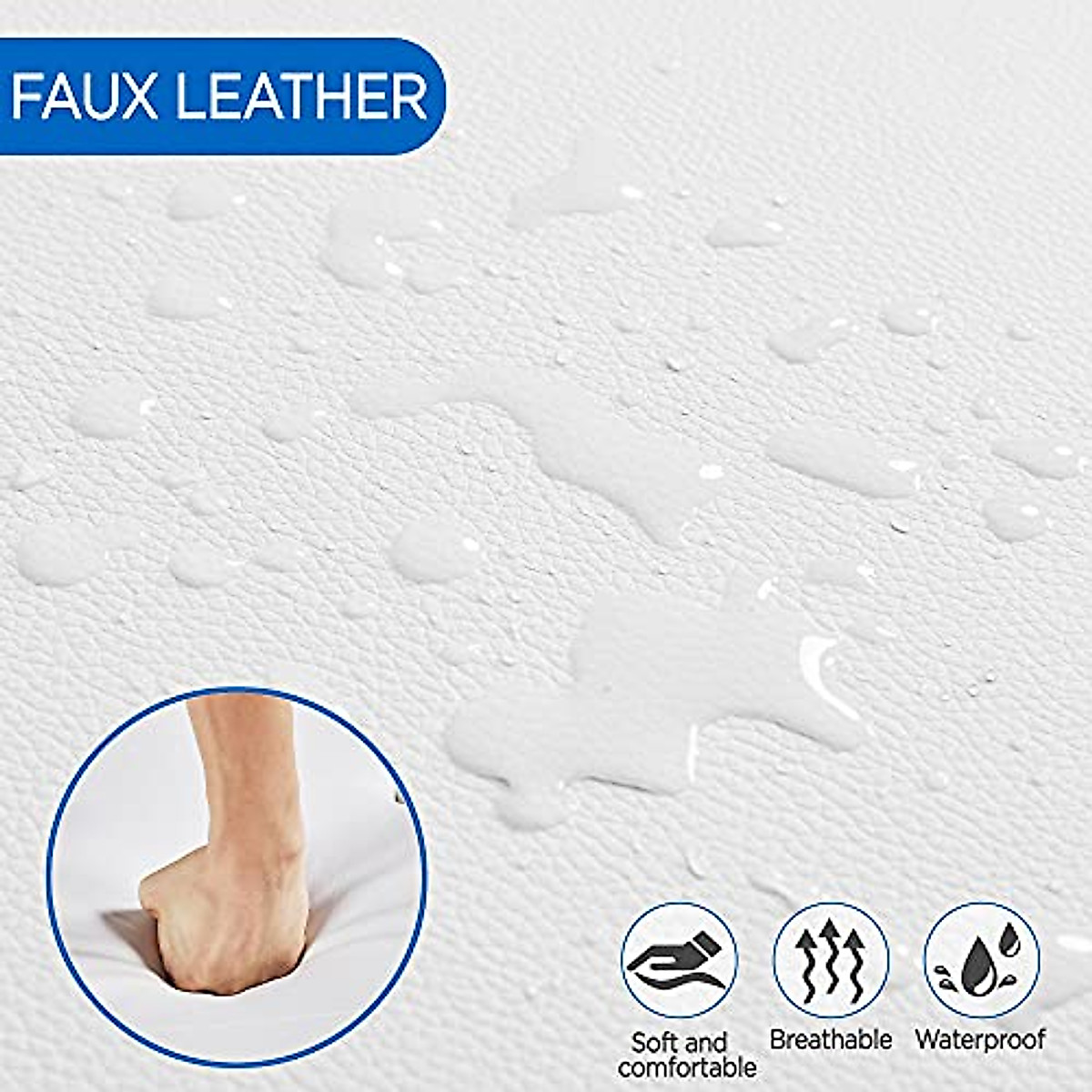 Topeakmart Convertible Sofa Bed Tufted Faux Leather Couch Bed with Chrome Metal Legs Adjustable Backrest Easily Converts to Recliner and Bed Comfortable Sofa for Living Room/Bed Room/Apartment,White