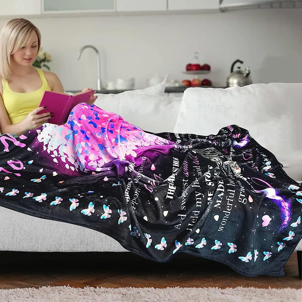 Ebmdsia Goddaughter Gifts from Godmother, God Daughter Gifts from Godmother, Baptism Gifts for Goddaughter, Christmas Birthday Gifts for Goddaughter, Gifts for God Daughter Throw Blanket 50"X60"