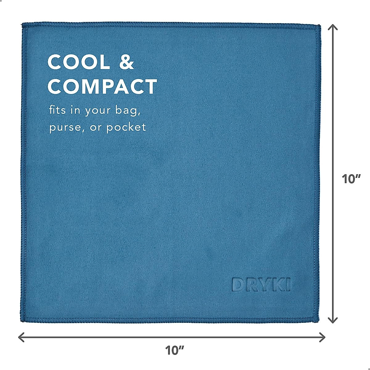 DRYKI Sweat Absorbing Handkerchiefs - The Original Quick-Dry Microfiber Sweat Rags & Towels for Face, Hands, & Body - Perfect for Gym, Sports, and Work (Coastal Blue, 5 Pack)