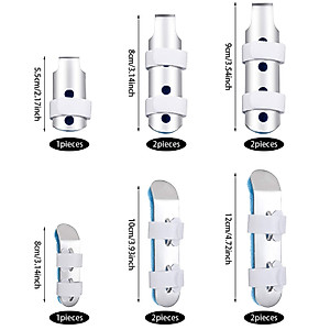 10 Pieces Finger Splint Metal Finger Support Finger Knuckle Immobilization with Soft Foam Inner Band and Protective Vent for Adults and Children, 3 Sizes (Blue)