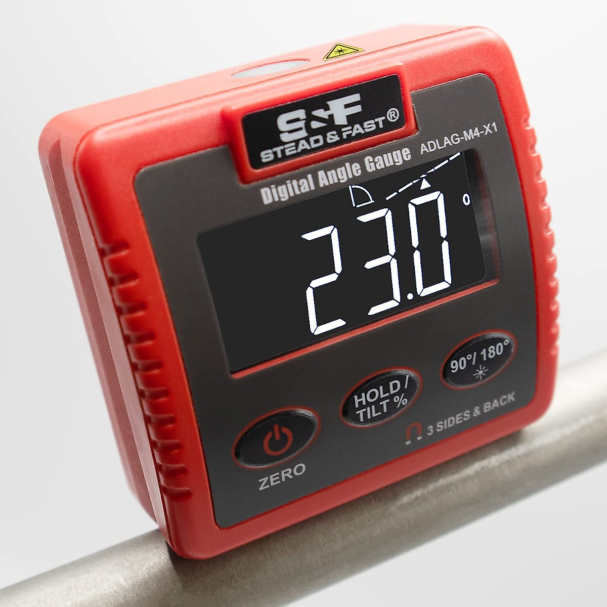 S&F STEAD & FAST Digital Angle Gauge Magnetic with Laser, 4 Magnets, Measures and Sets Angles, Angle Cube Protractor Level with Case, Angle Finder Tool for Table Saw, Woodworking